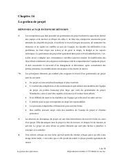 Ch16 Solutionnaire 1610664847 Pdf Chapitre 16 La Gestion De Projet