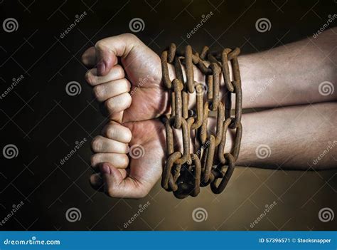 Chained Stock Image Image Of Wrists Fist Captive Metallic 57396571