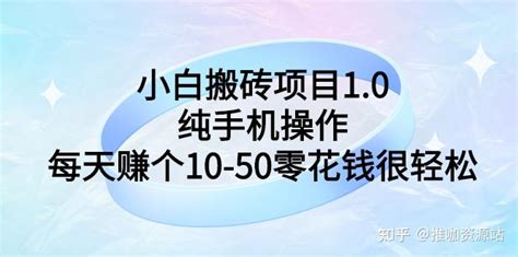 小白搬砖项目1 0纯手机操作每天赚个10 50零花钱很轻松 知乎