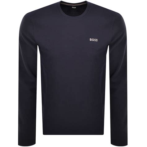 Boss Waffle T Shirt Navy Mainline Menswear