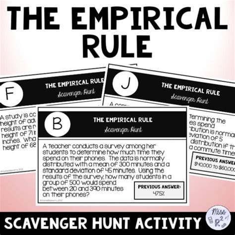 The Empirical Rule And Normal Distributions Practice Activity By Miss R Squared