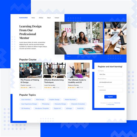 Online Course Web Design Behance
