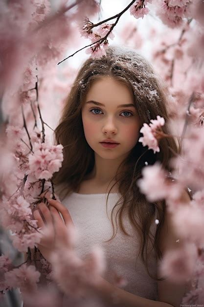 Premium Photo Posing Girl With Intense Eyes And Unwavering Gaze