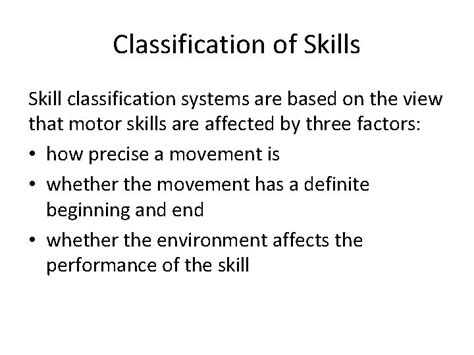 1 Psychological Factors Affecting Performance Skill Acquisition Classification 1 Psychological Factors Affecting Performance Skill Acquisition Classification
