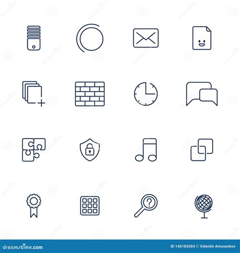 set of 16 vector icons for software application or websites social