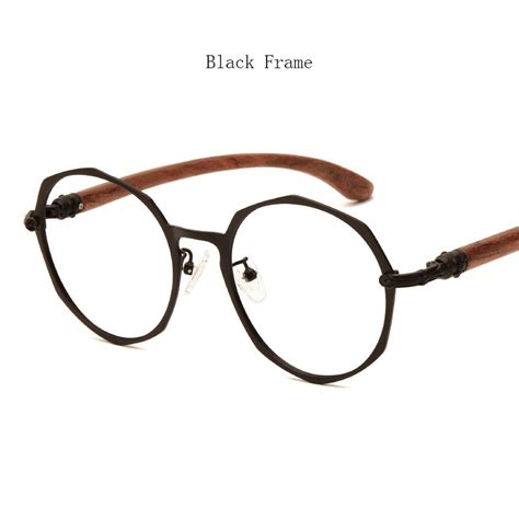 Hdcrafter Round Wood Temple Metal Eyewear Prescrip Vicedeal