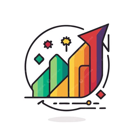 Colorful Vertical Line Growth Chart Logo Vector A Simplistic Colorful