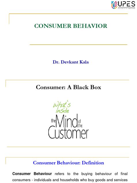 Lecture 8 Intro To Consumer Behavior Pdf Consumer Behaviour Behavior