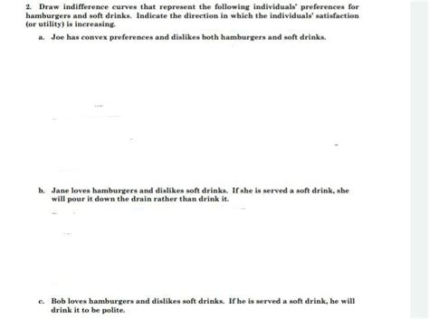 solved 2 draw indifference curves that represent the