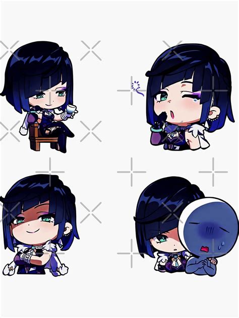 Kuki Shinobu Genshin Impact Chibi Stickers Set Sticker Sticker For