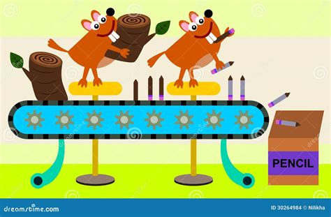 Gopher Pencil Factory Stock Illustration Illustration Of Gophers