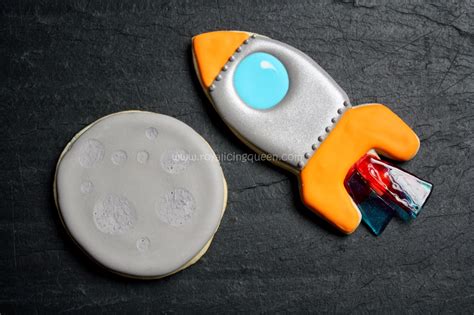 The Royal Icing Queen Moon And Rocket Cookies