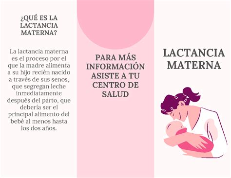 Tríptico Lactancia Materna Lactancia Materna Para MÁs InformaciÓn