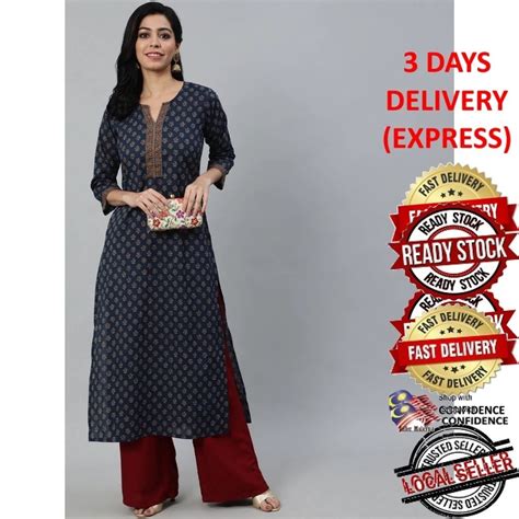 Kurti 100 Original Ready Stock Designer Indian Kurtis Top Tudung