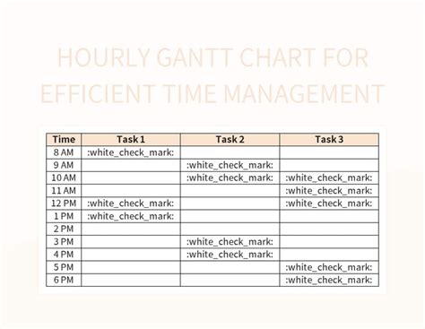 Hourly Gantt Chart For Efficient Time Management Excel Template And Google Sheets File For Free