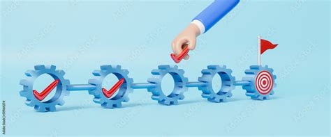 Project Tracking Or Goal Tracker Successfully Completed Part Of Checklist And Progress Concept