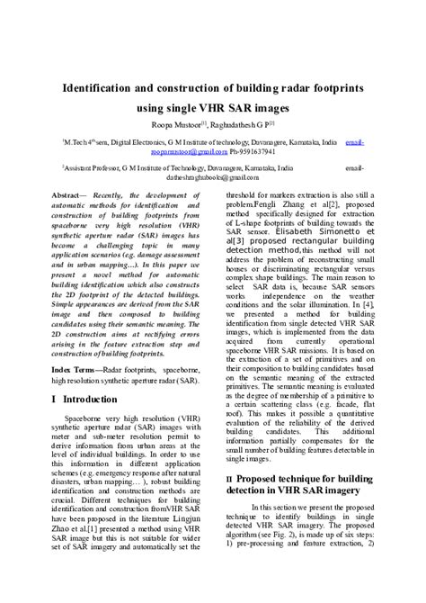 Doc Identification And Construction Of Building Radar Footprints