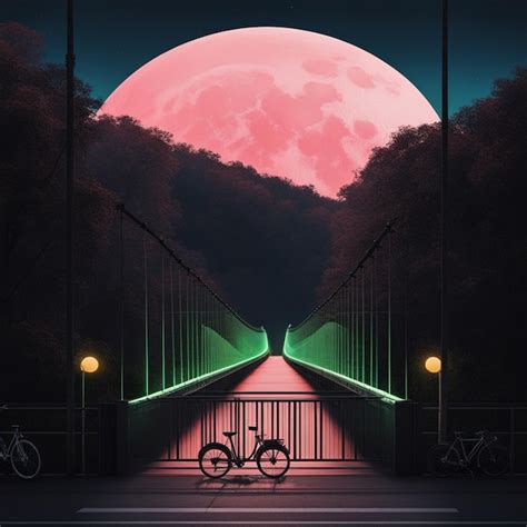 Un Ciclo En La Noche De La Luz De La Luna Foto Premium