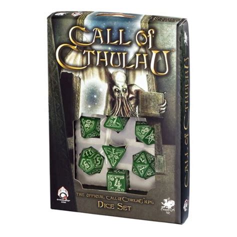 Call Of Cthulhu Green Glow In The Dark Rpg Dice Set