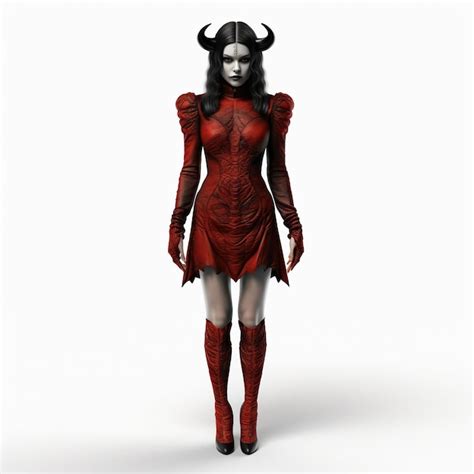 Highquality 3d Female Devil Model Isolated On White Background Premium Ai Generated Image