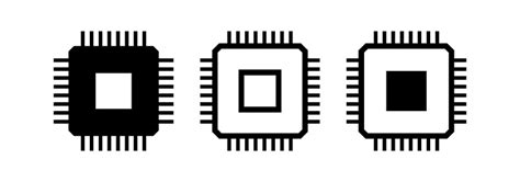 칩 아이콘이 설정되었습니다 마이크로칩 또는 집적 회로 픽토그램 기술 컴퓨터 및 프로세서 또는 전자 회로의 상징 아이콘에 대한 스톡 벡터 아트 및 기타 이미지 Istock