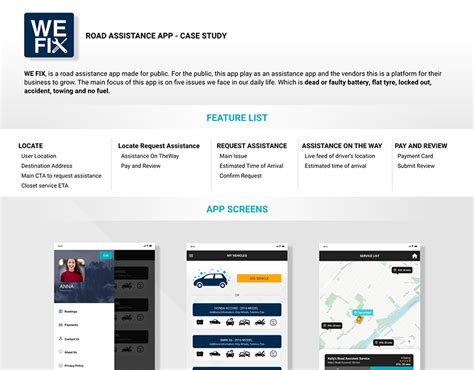 road assistance app behance