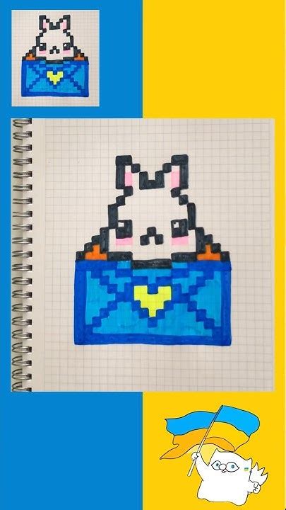 💙Як намалювати зайчика по клітинках How To Draw A Rabbit By Cells💛