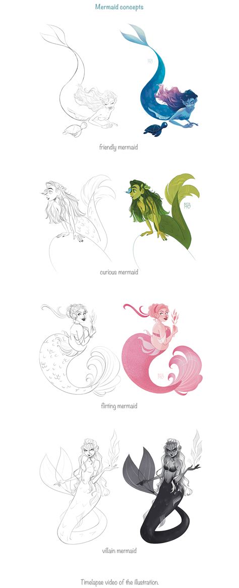 Mermaid Characters On Behance