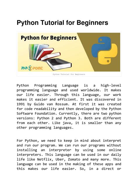PPT Python Tutorial For Beginners PowerPoint Presentation Free
