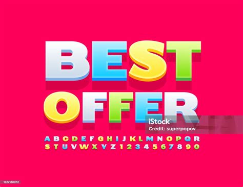 벡터 비즈니스 전단지 베스트 오퍼 3d 현대 알파벳 문자 및 숫자 세트 1위에 대한 스톡 벡터 아트 및 기타 이미지 1위 가격 고객 Istock