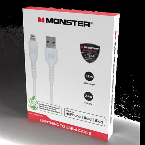 Lightning To USB A Cable White M Monster Lightning To USB A Cable White M Monster
