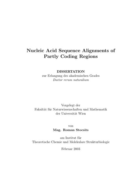 Pdf Nucleic Acid Sequence Alignments Of Partly Coding Regions