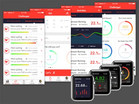 Fitness App With Apple Watch Compatibility Sketch Freebie Download
