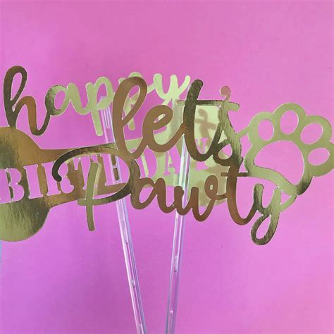 Papercraft Mx Lets Pawty 🐾 Cake Topper Para Unos