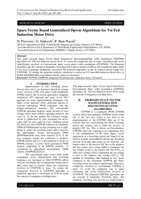 Pdf Generalized Dpwm For Vsi Induction Motors