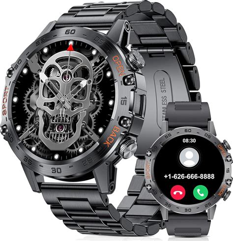 SIEMORL Smart Watch mit Telefonfunktion 400mAh Militär Fitness Tracker