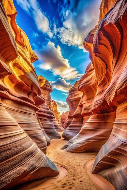 Beautiful View Of Antelope Canyon Sandstone Formations In Famous Navajo