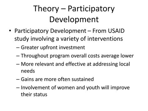 Ppt Theory Participatory Development Powerpoint Presentation Free
