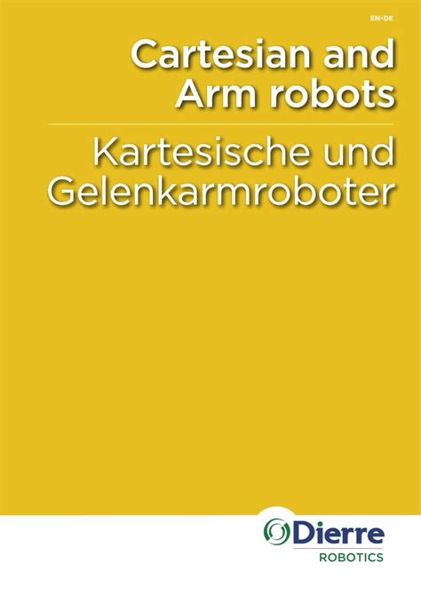 PDF ENDE Cartesian And Arm Robots Kartesische Und The GANTRY ROBOT Series Reflects The