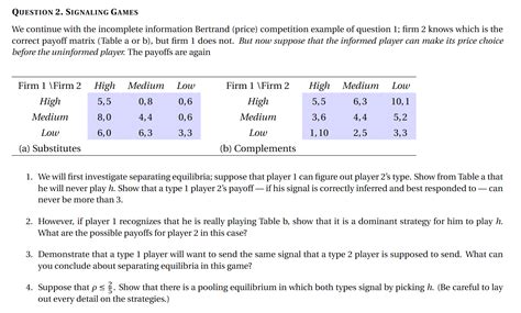 Solved Question 2 Signaling Games We Continue With The