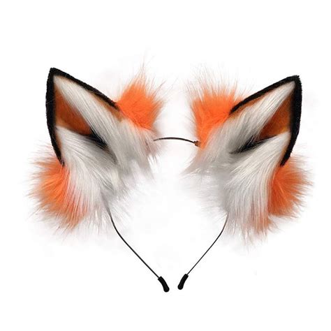 Haoan Handmade Faux Fur Fox Wolf Ears Headband Halloween Christmas