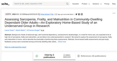 Assessing Sarcopenia Frailty And Malnutrition In Community Dwelling