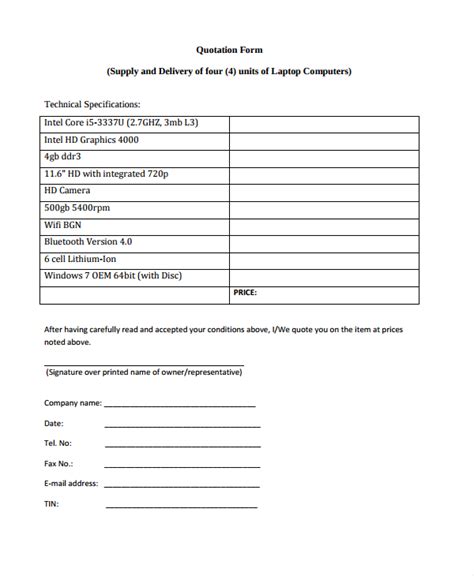 Computer Accessories Quotation Format At Sharon Russell Blog