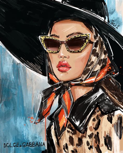 Иллюстрация Фешн портрет в стиле мода и красота