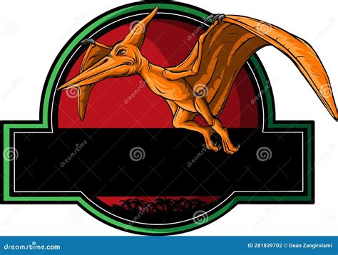 Pteranodon Flying Dinosaur Illustration On White Background Cartoon Vector