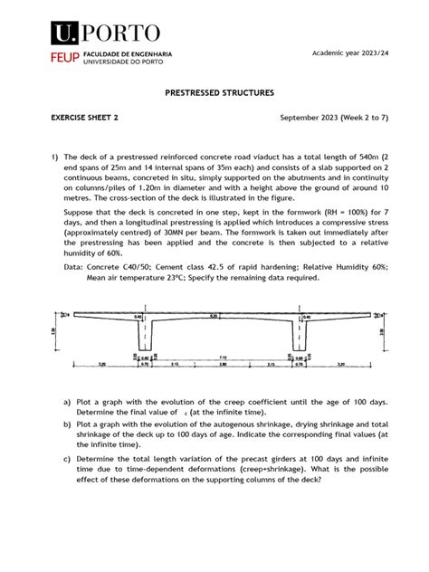 Exercise Sheet 2 Pdf Beam Structure Prestressed Concrete