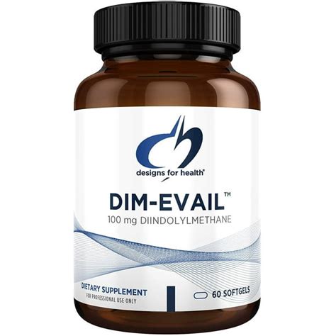 Suplemento Dim Evail Designs For Health Promueve Metabolismo Saludable 60 Softgels Designs For