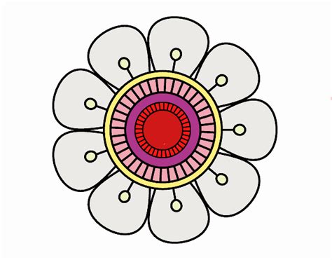 Dibujo de Mandala en forma de flor pintado por en Dibujos net el día 25