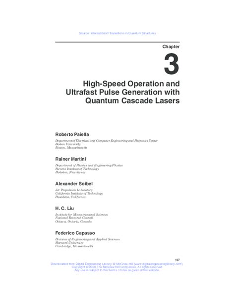 Pdf High Speed Operation And Ultrafast Pulse Generation With Quantum