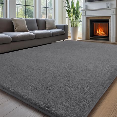 Flydoit Area Rugs For Bedroom Living Room 7x10 Dark Grey
